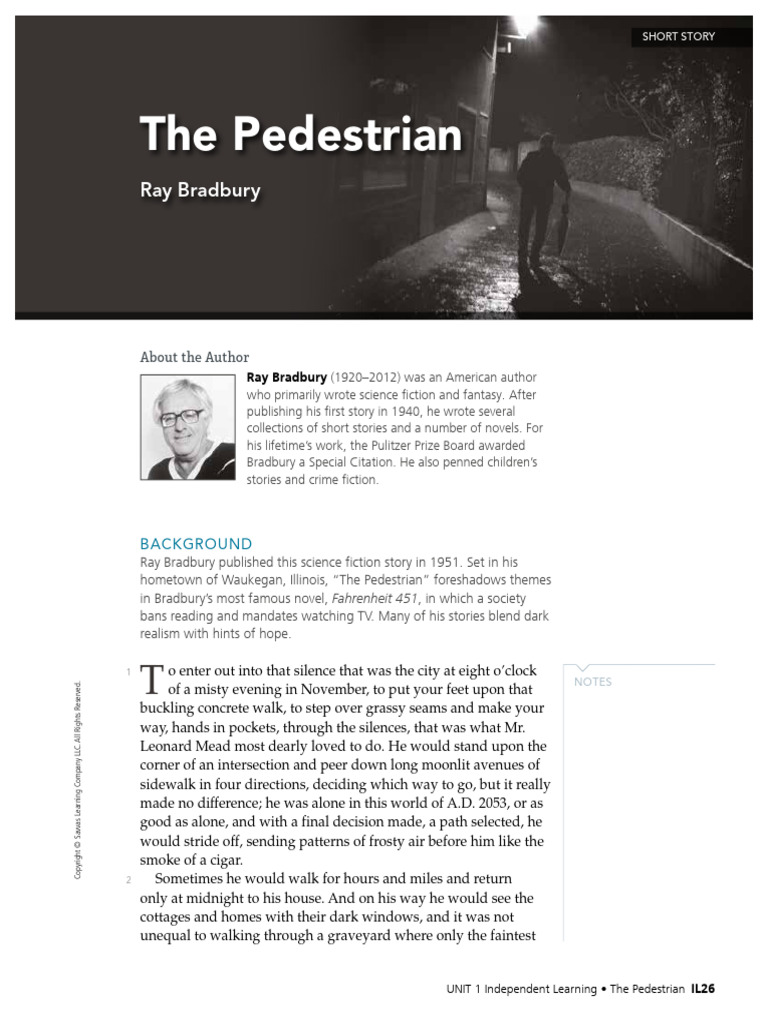 The Pedestrian by Ray Bradbury | PDF | Ray Bradbury
