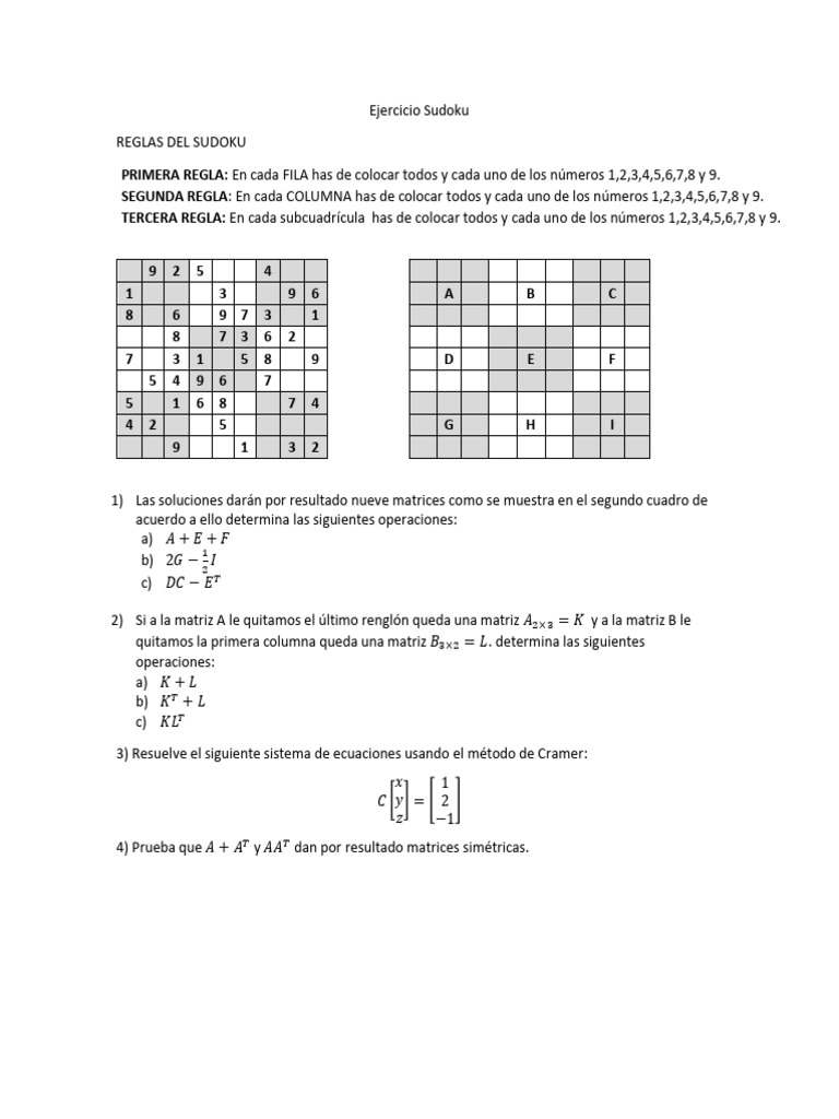Reglas y Ejercicios de Sudoku | PDF | Métodos y materiales de enseñanza