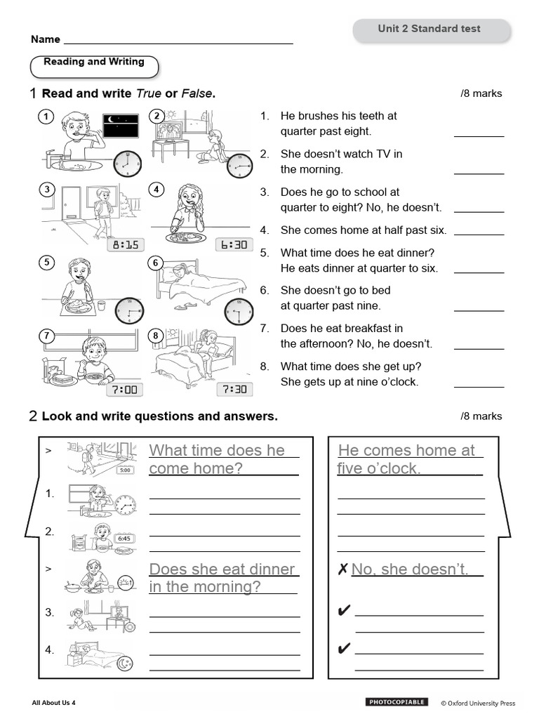 02 AAU Level 4 Test Standard Unit 2 1 2 | PDF