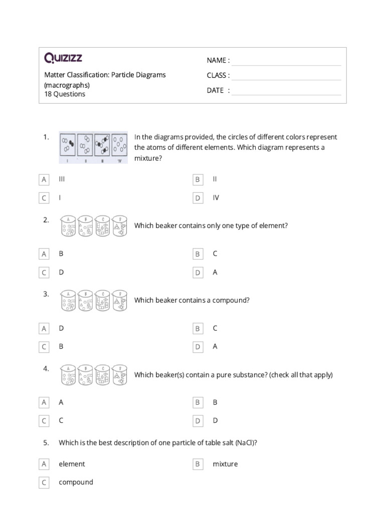 Matter Classification - Particle Diagrams (Macrographs) | PDF | Mixture ...
