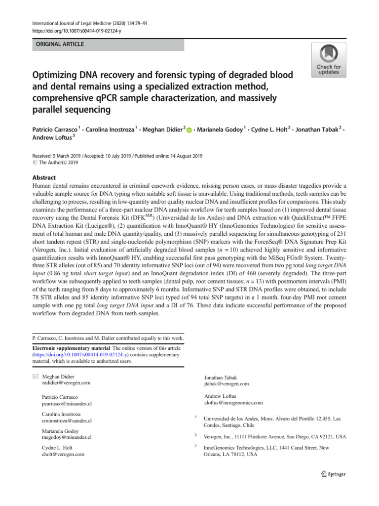 Optimizing DNA Recovery and Forensic Typing of Degraded Blood and ...