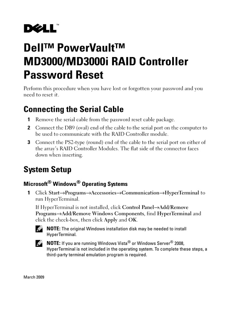 RAID Controller Password Reset | PDF | Booting | Computer Hardware