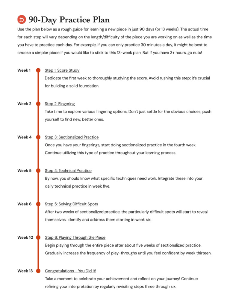 New Piece 90 Day Plan | PDF