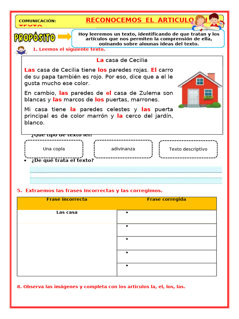 U4 S2 Ficha D3 Com Reconocemos El Articulo en Un Texto | PDF