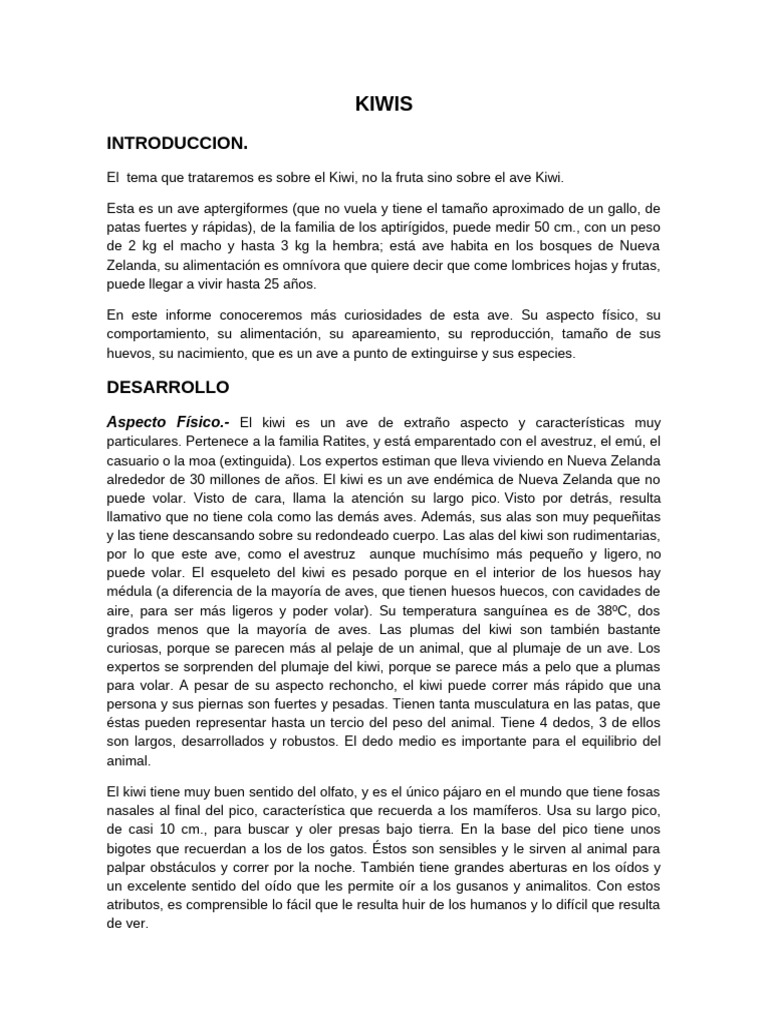 KIWIS | PDF | Aves | Ornitología
