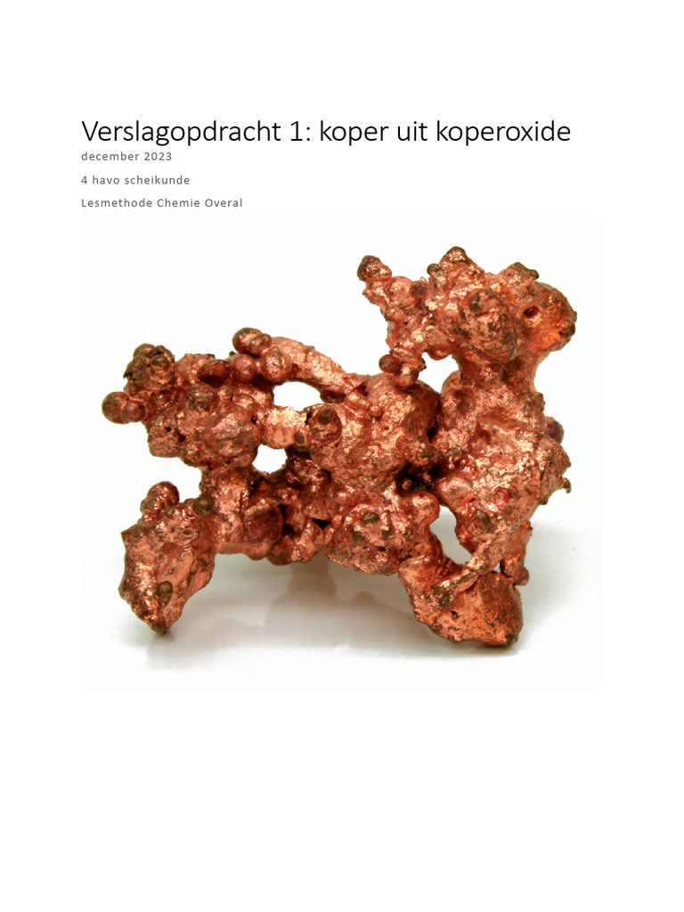 Koper Uit Koperoxide 2324 | PDF
