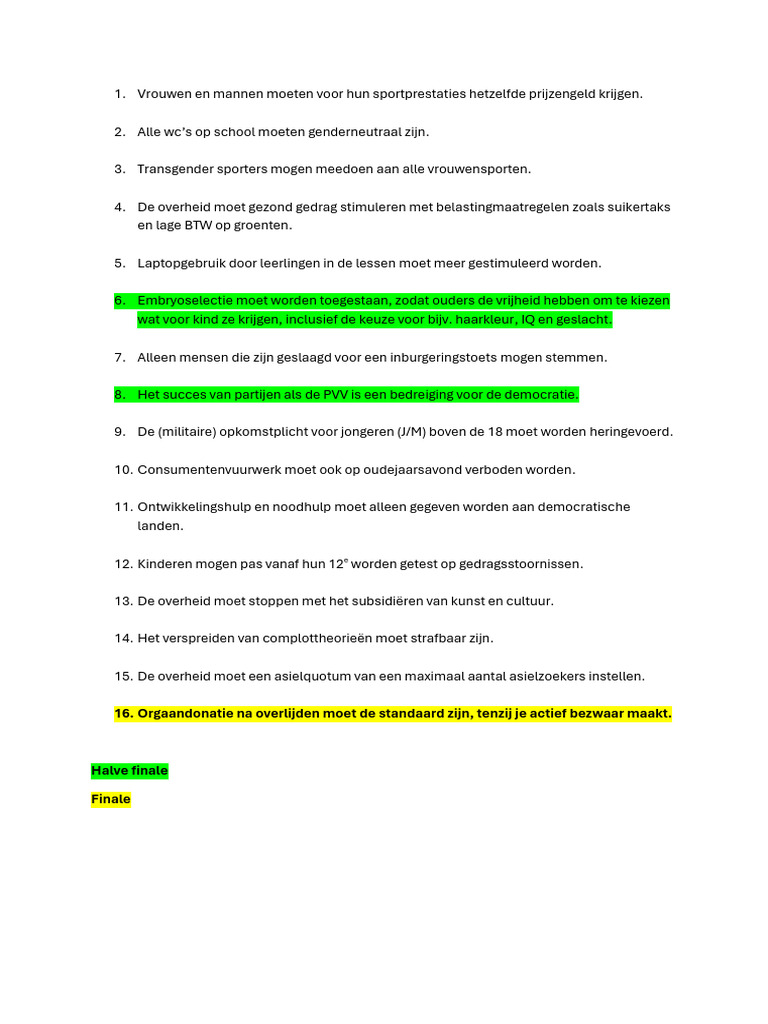 Stellingen Debat 2324-DEF | PDF