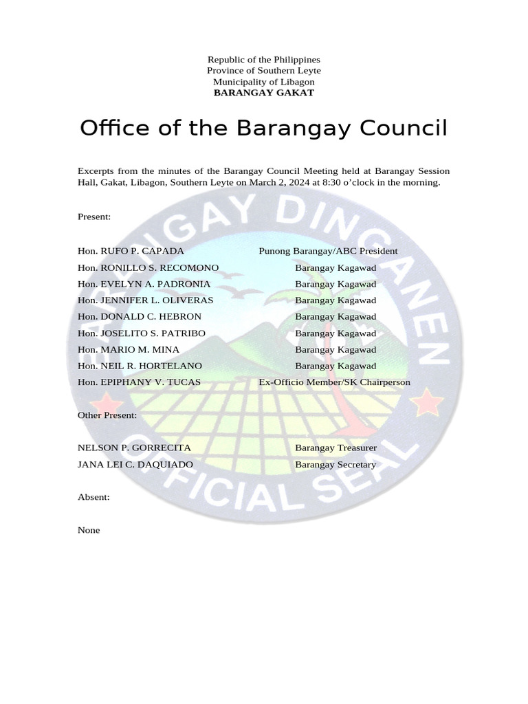 Resolution Adopting BCPC Plan | PDF