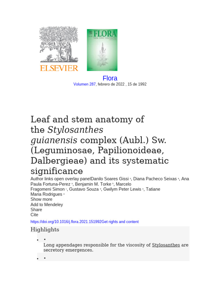 Stylosanthes Anatomy Insights | PDF | Leaf | Plants