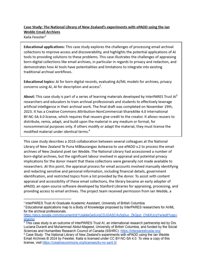 The National Library of New Zealand's Experiments With ePADD Using The ...