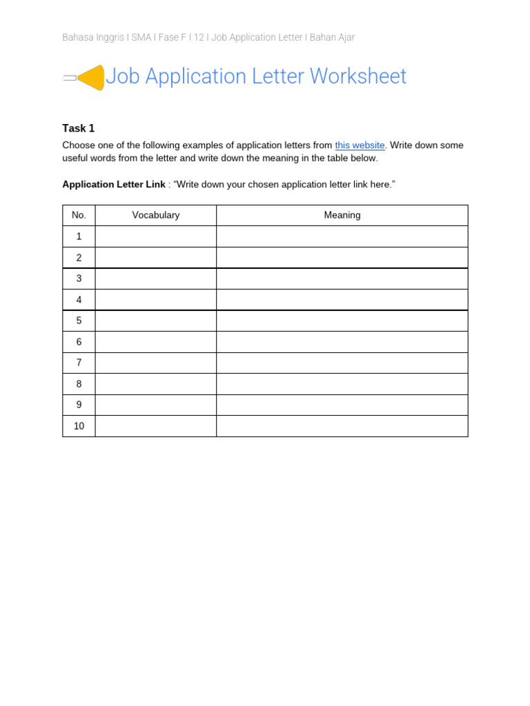 SMA English: Job Application Guide | PDF