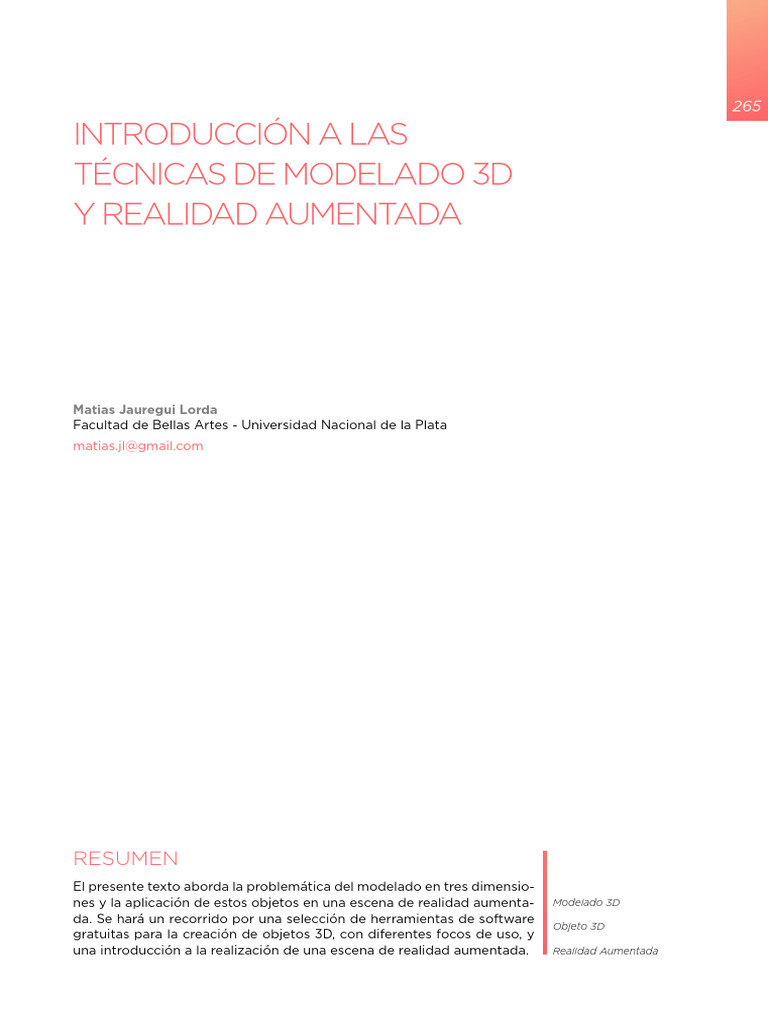 Introducción A Las Tecnicas de Modelado 3d y Realidad Aumentada (2018 ...