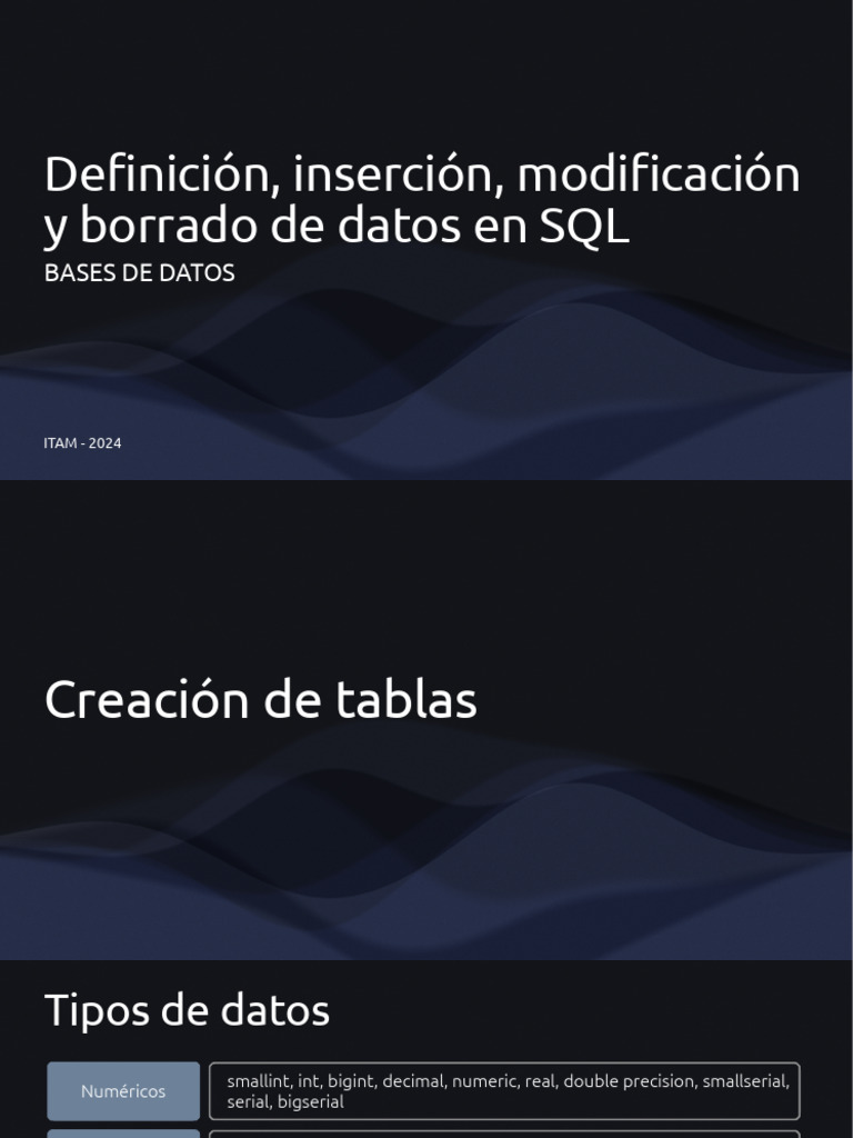 Tema 3 Definicion y Modificacion de Datos en SQL | PDF | Diseño de software | Recuperación de ...