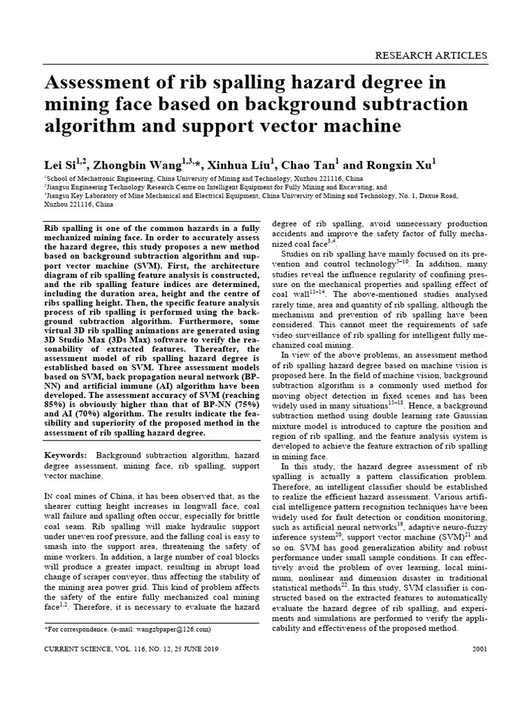 Assessment of Rib Spalling Hazard Degree in Mining Face Based On ...