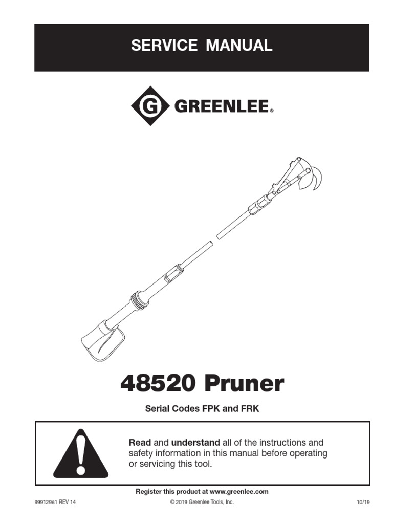 Pruner Serial Code FPK, FRK Service Manual | PDF | Blade | Piston