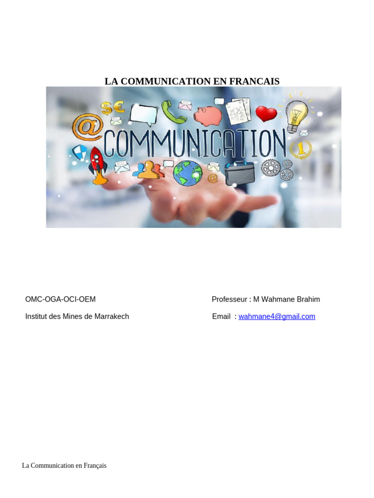 Cours de Communication en Français | PDF | la communication ...