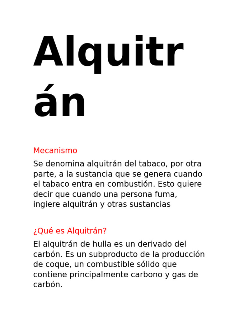 Alquitrán y Naftaleno: Riesgos y Usos | PDF | Combustibles fósiles