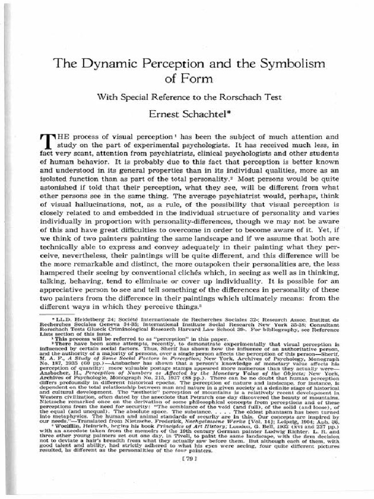 The Dynamic Perception and The Symbolism | PDF | Perception | Cognition