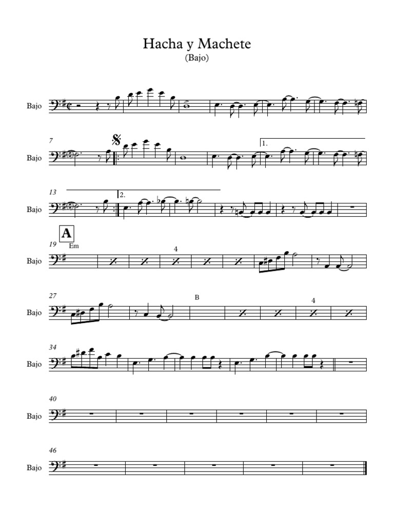 Hacha y Machete - Partitura Completa | PDF