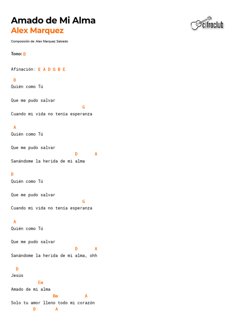 Acordes de "Amado de Mi Alma" | PDF