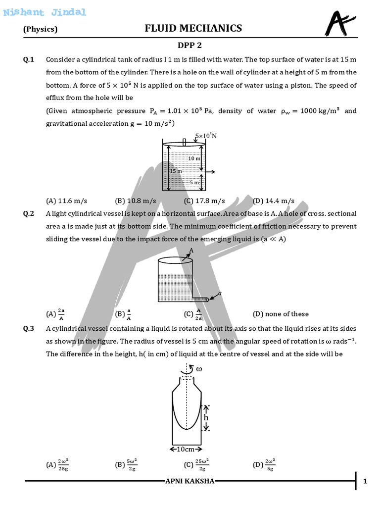DPP - 02 - Fluid NJ - 247 | PDF | Pressure | Force