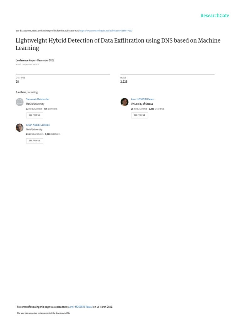 DNS Data Exfiltration Detection | PDF | Domain Name System | Malware