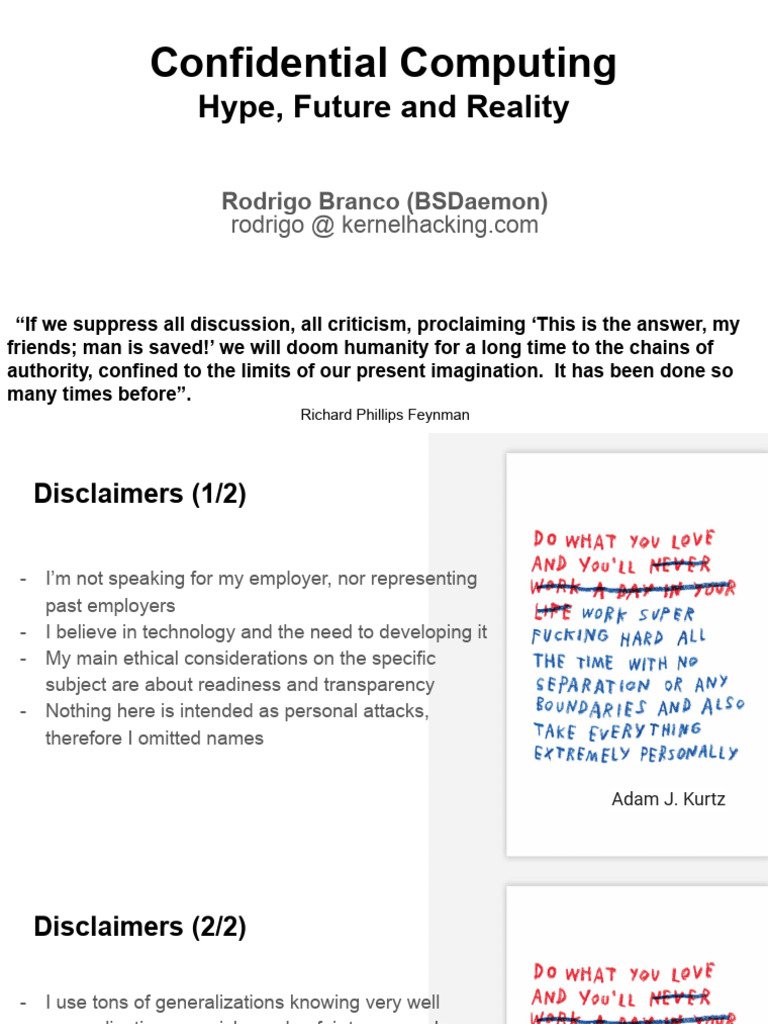 Keynote Confidential Computing Hype Future and Reality | PDF | Central Processing Unit | Encryption