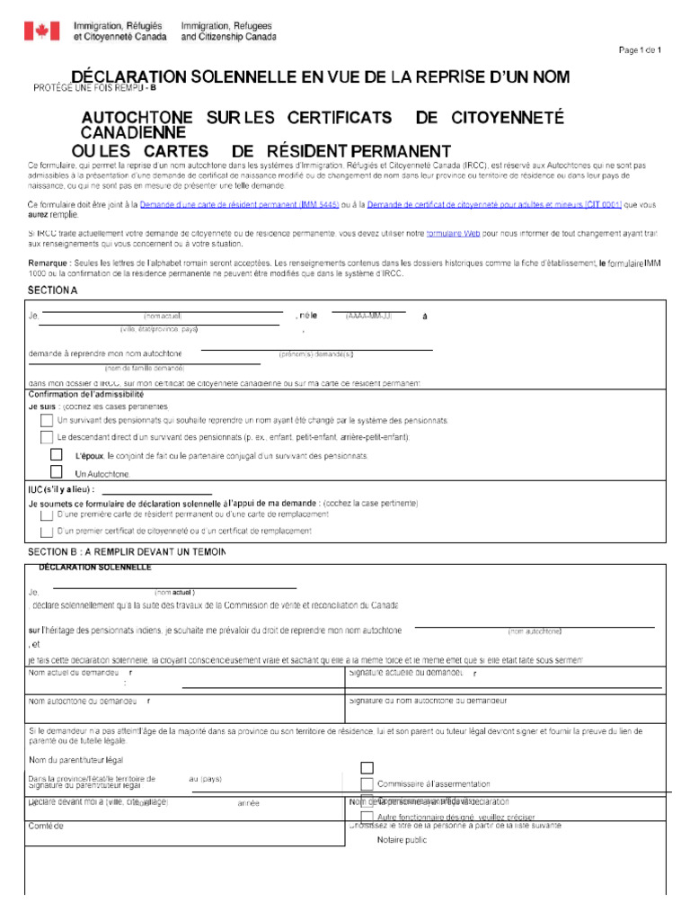 Forhtml - Forme Irm0005 Declaration Solennelle en Vue de La Reprise D ...