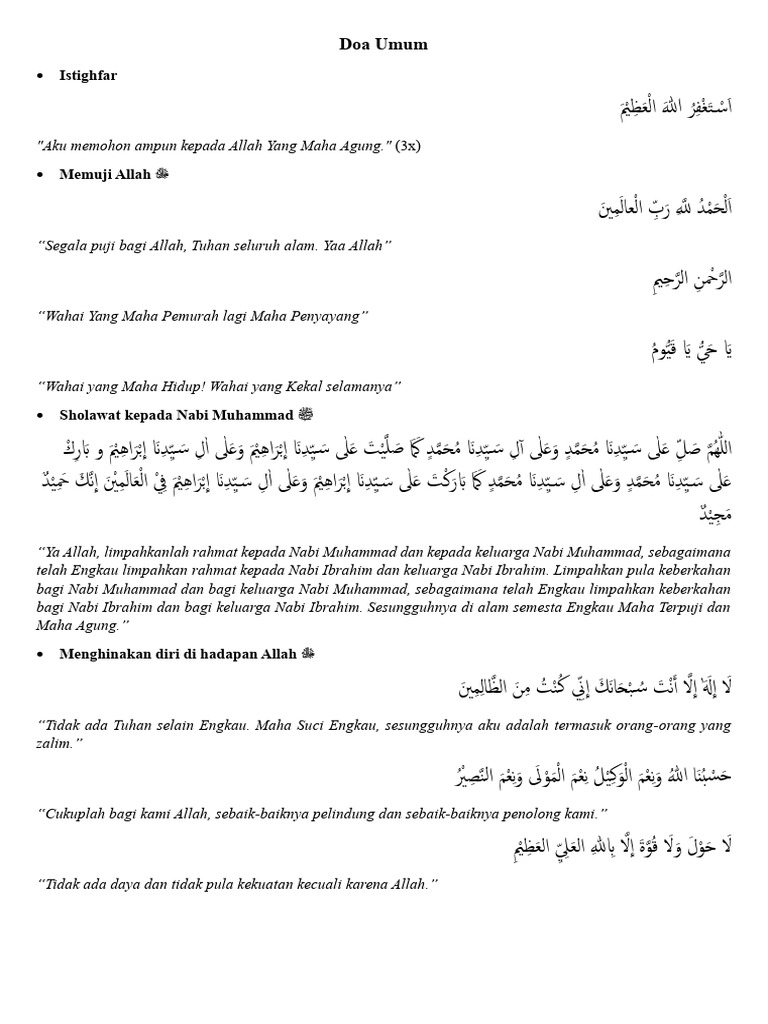 Doa Umum | PDF