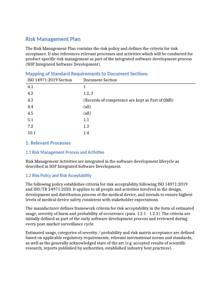 Risk Management Plan | PDF | Risk | Risk Management
