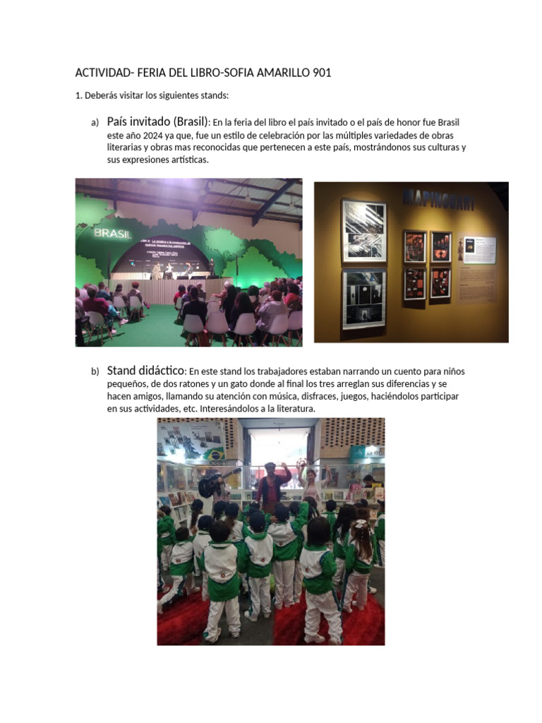 Actividad Feria Del Libro Sofia | PDF