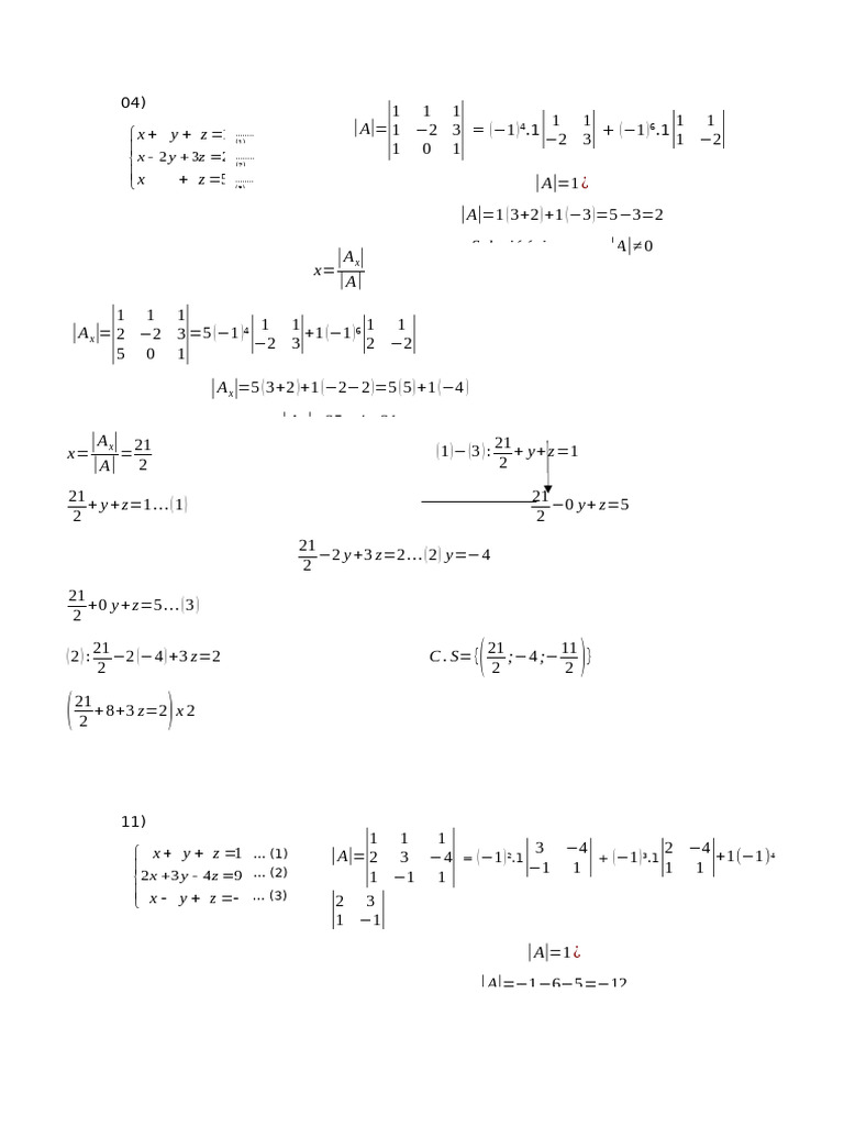 Ejercicios de algebra lineal | PDF