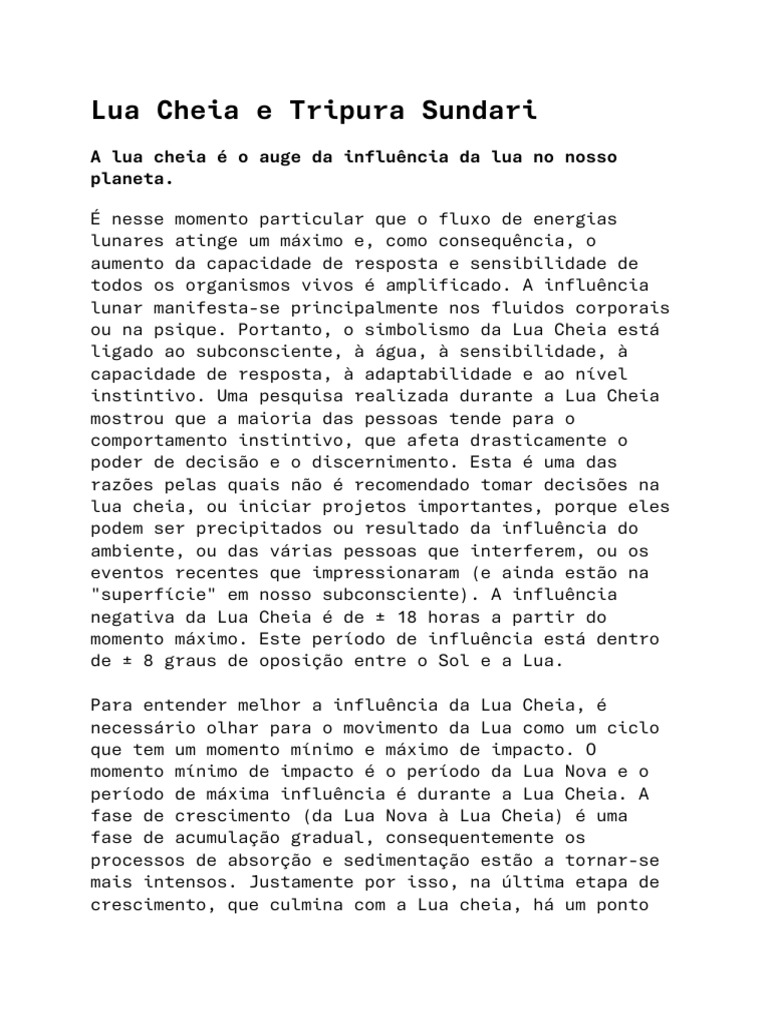 Lua Cheia e Tripura Sundari-2 | PDF | Lua | Enchente