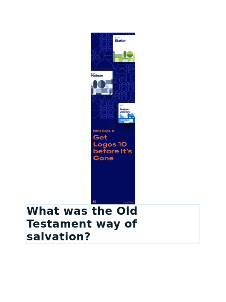 What Was The Old Testament Way of Salvation | PDF | Paul The Apostle ...