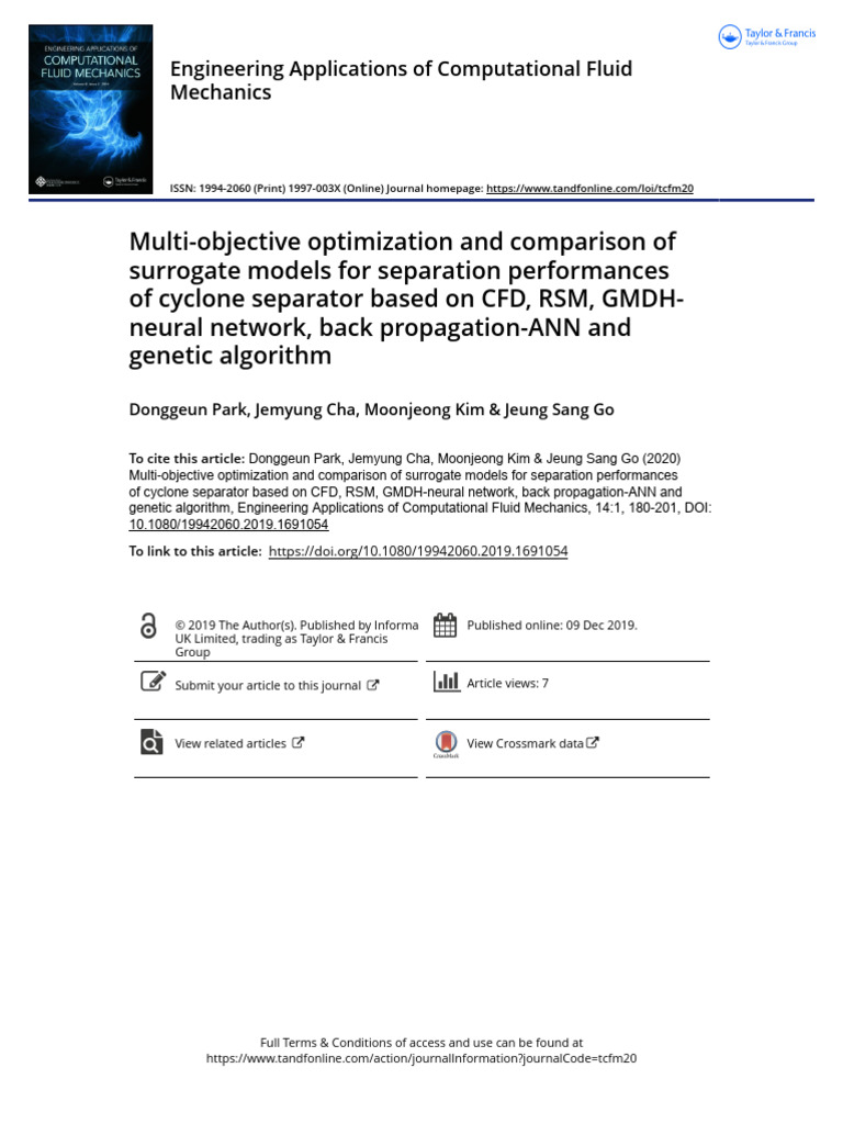 Multi-Objective Optimization and Comparison of Surrogate Models For Separation Performances of ...