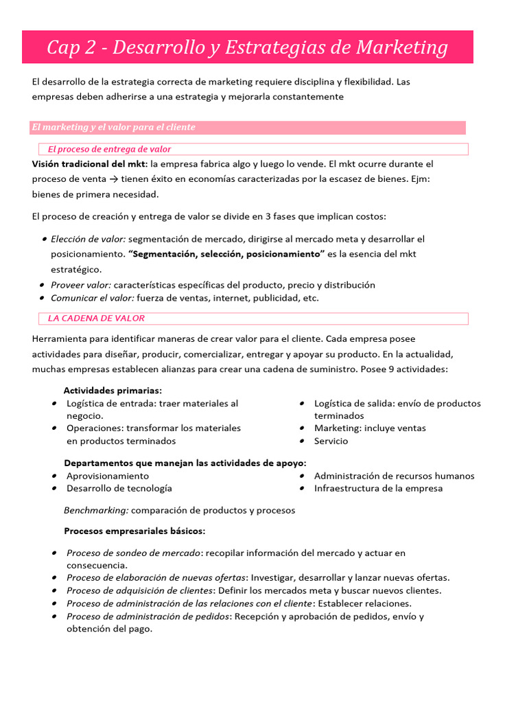Resumen Parcial MKT Estrategico | PDF | Marketing | Mercado (economía)