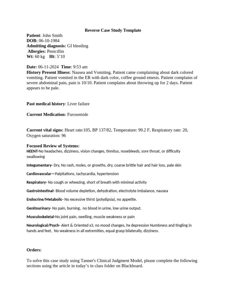 Reverse Case Study Template | PDF