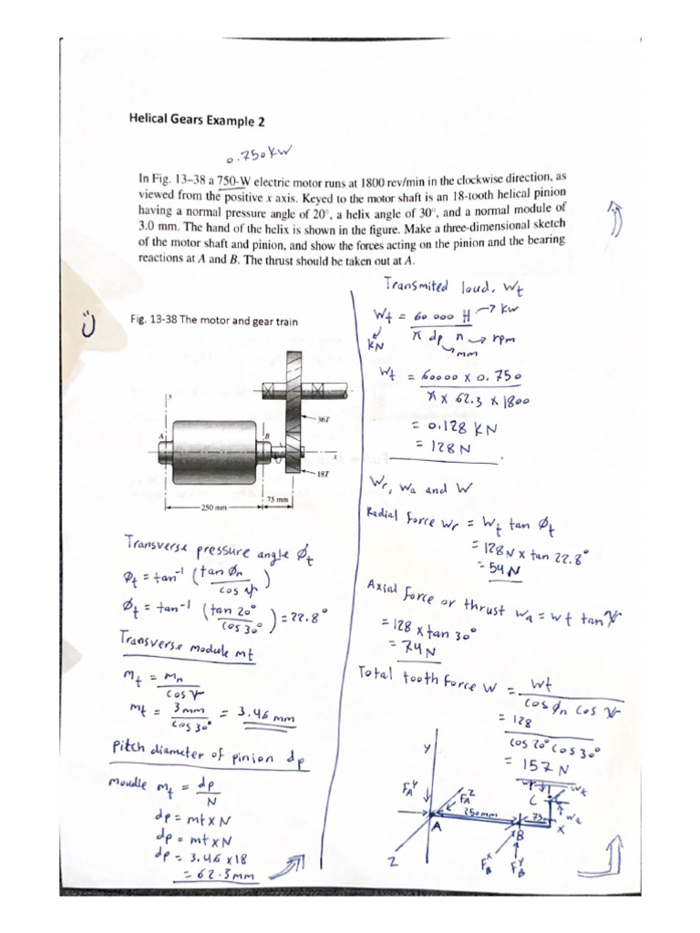 Helical Gears Example 2 | PDF