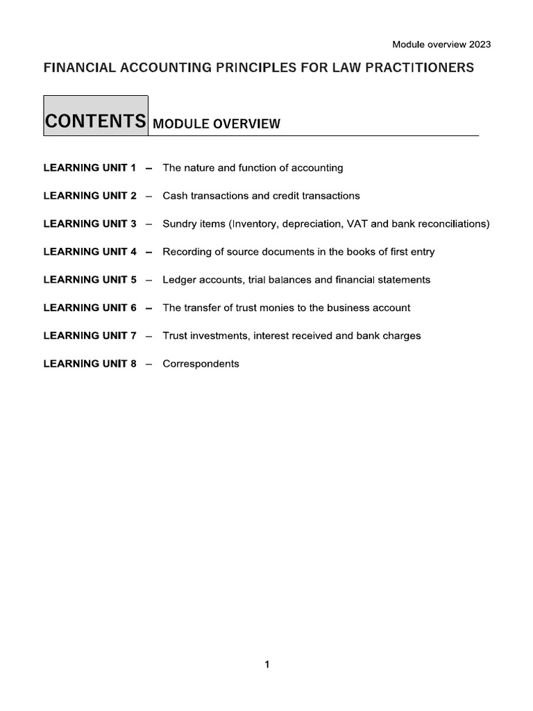 Fac1503 Module Overview | PDF