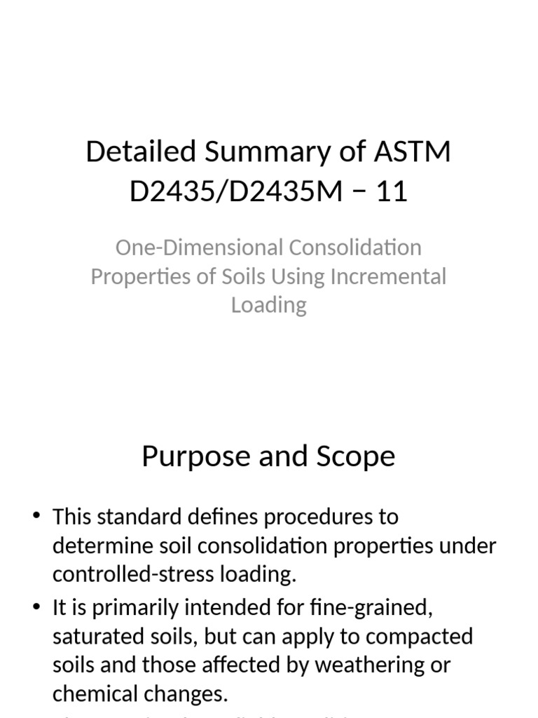 ASTM D2435 Detailed Presentation | PDF