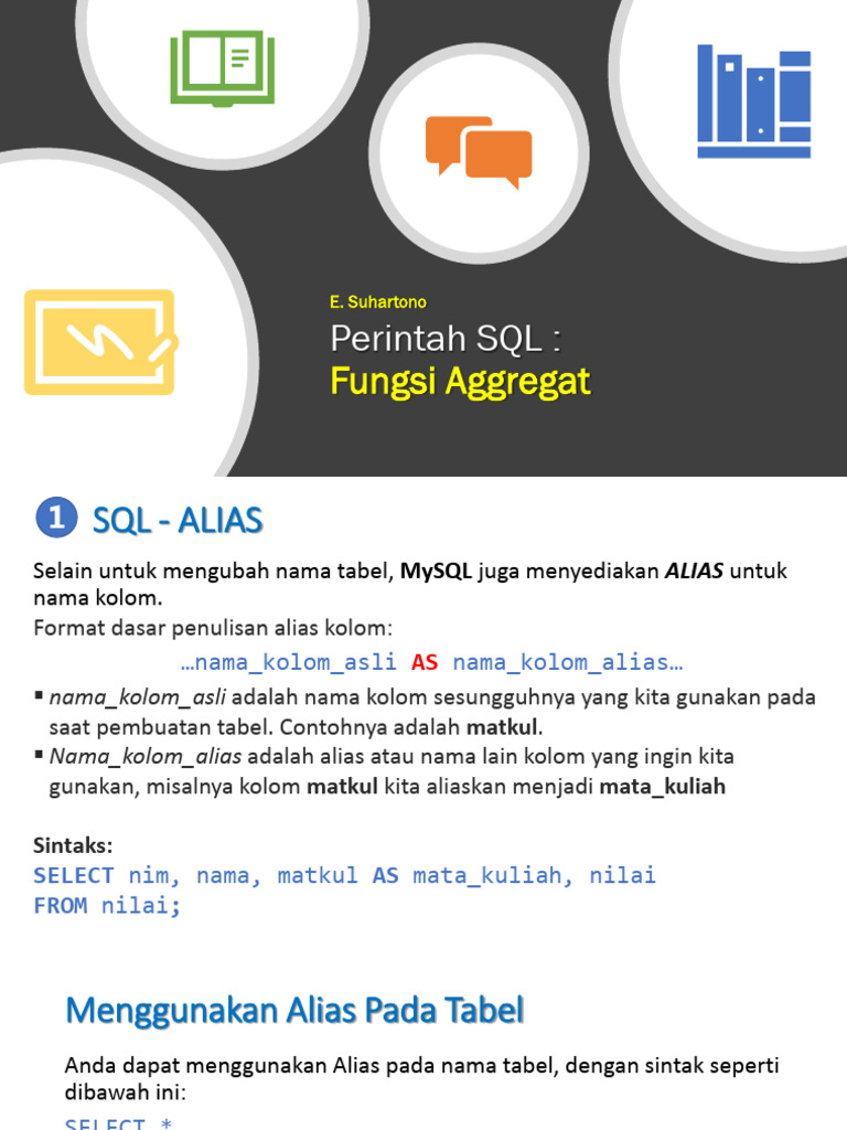 Perintah SQL Fungsi Aggregat | PDF