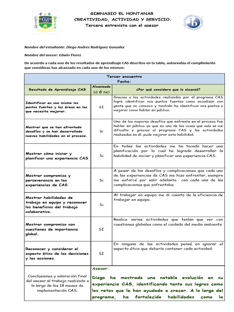 Tercera Entrevista Con El Asesor | PDF | Planificación | Creatividad