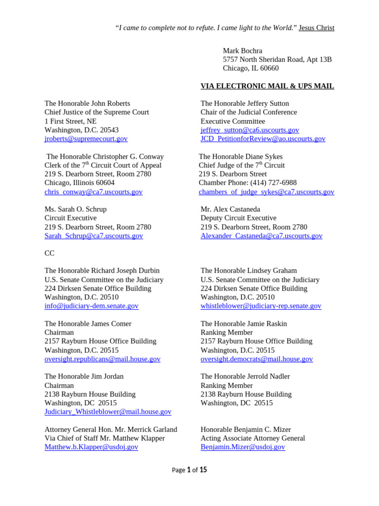Letter To Judicial Conference Committee Related To The 7th Circuit Rule ...