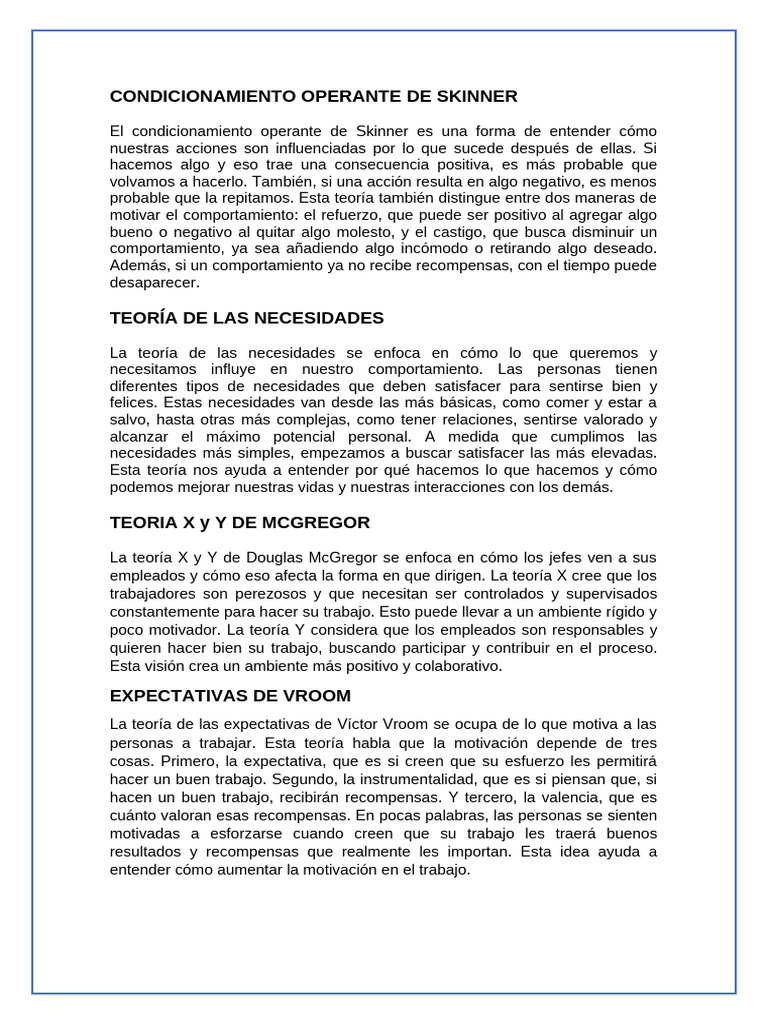 Condicionamiento Operante de Skinner | PDF | Motivación | Motivacional