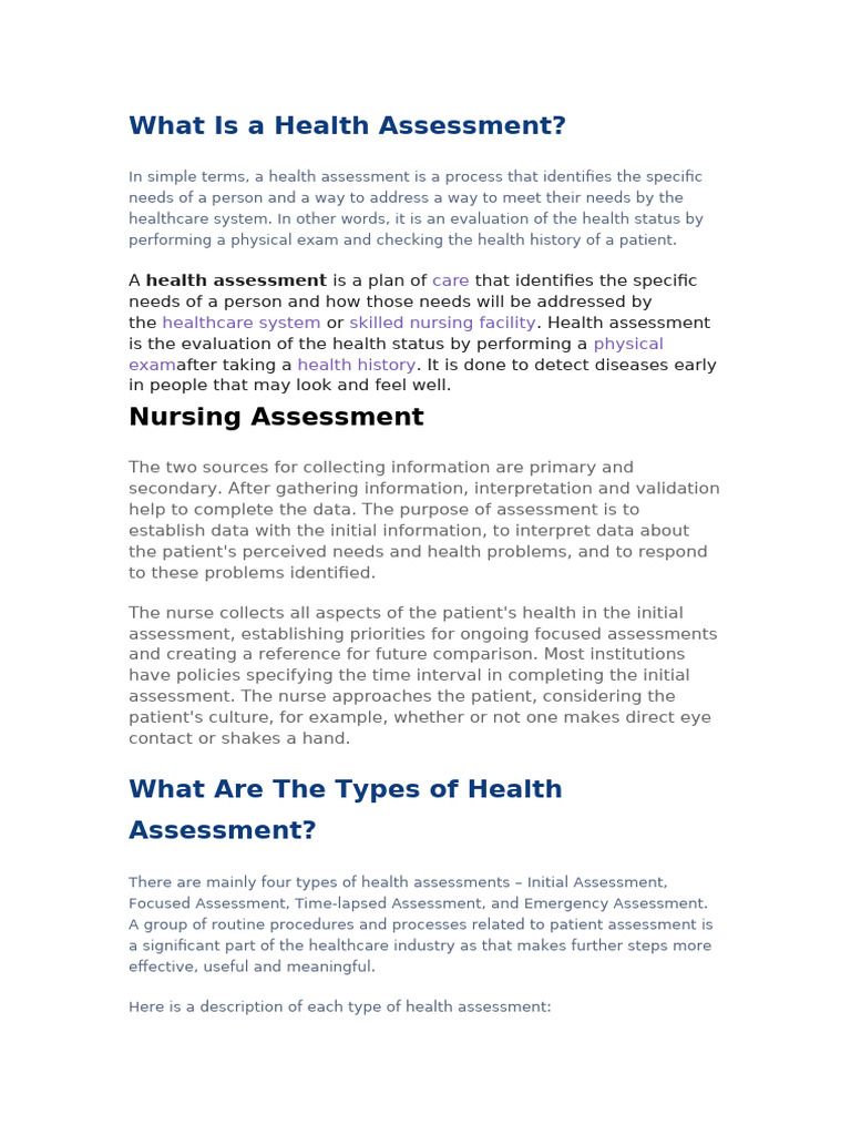 Health Assessment | PDF | Pulse | Physical Examination