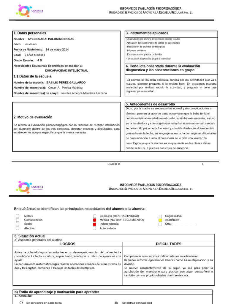 EV. PSICO Lulu | PDF | Aprendizaje | Evaluación