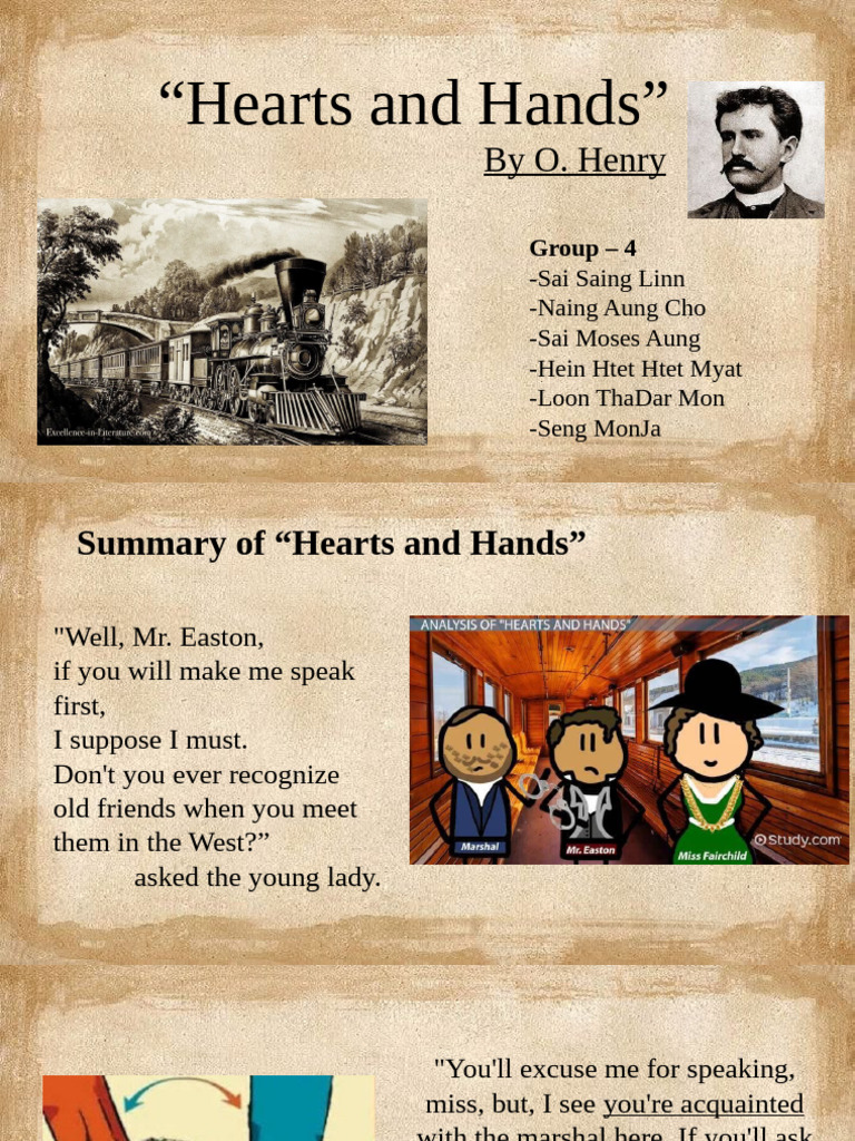 Hearts and Hands by O. Henry - Group 4 | PDF | Irony | Handcuffs