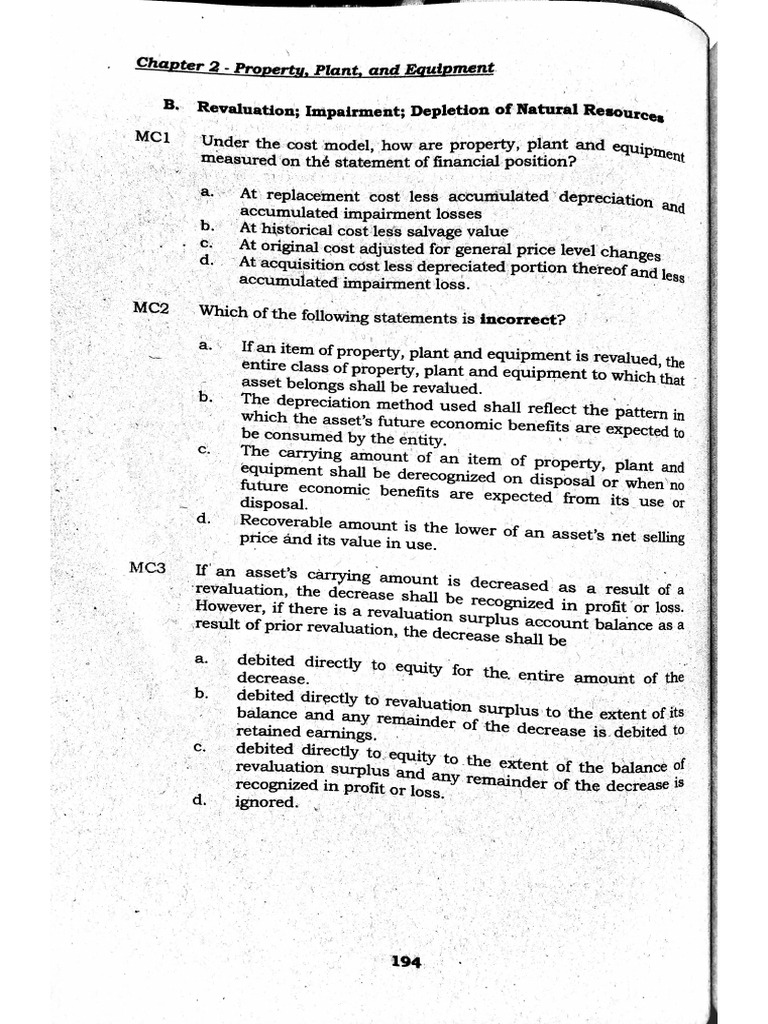 Ia2 Chap 2 Ppe Mcqs Part B | PDF