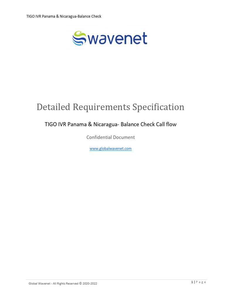 Detailed Requirements Specification Balance Check V1.1 | PDF ...