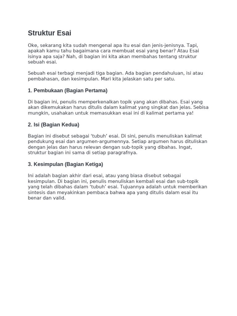 Struktur Esai | PDF